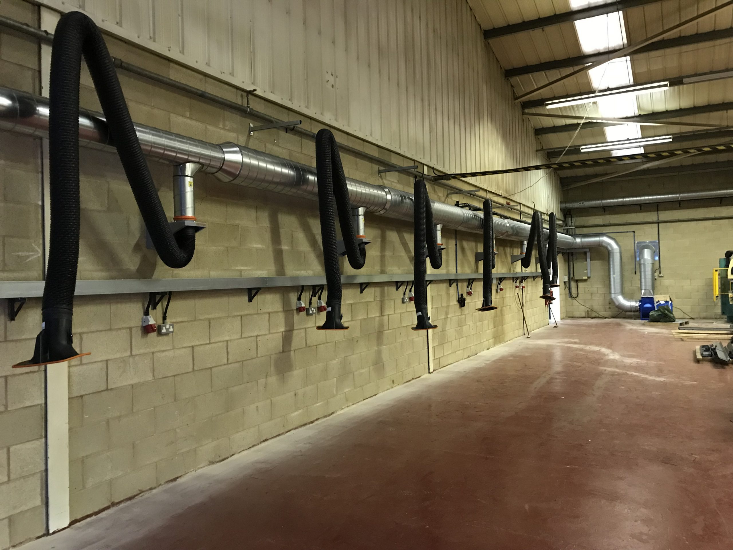 8 arm welding fume extraction system installation